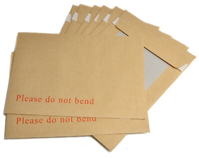 BOARD BACK ENVELOPES - PLEASE DO NOT BEND BROWN CARD SELF SEAL MAILING ...