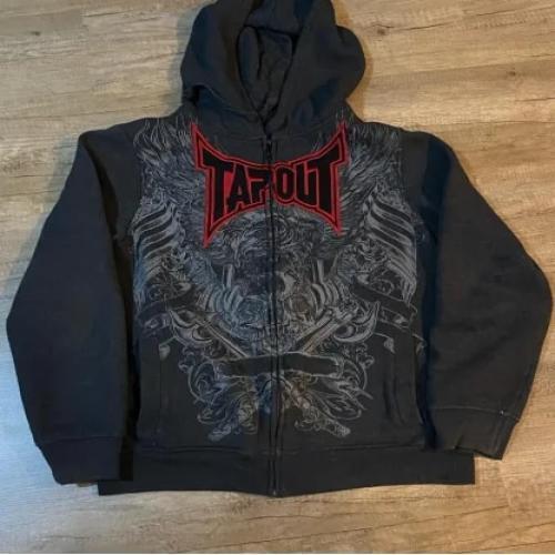 Tapout Hoodie Y2K Men Women Hip Hop Skate Baggy Graphic Print Size ...
