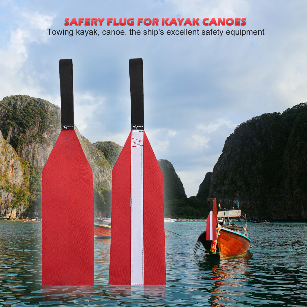 Red Safety Flag Kayak Canoe Towing Warning Flag Fishing Boat ...
