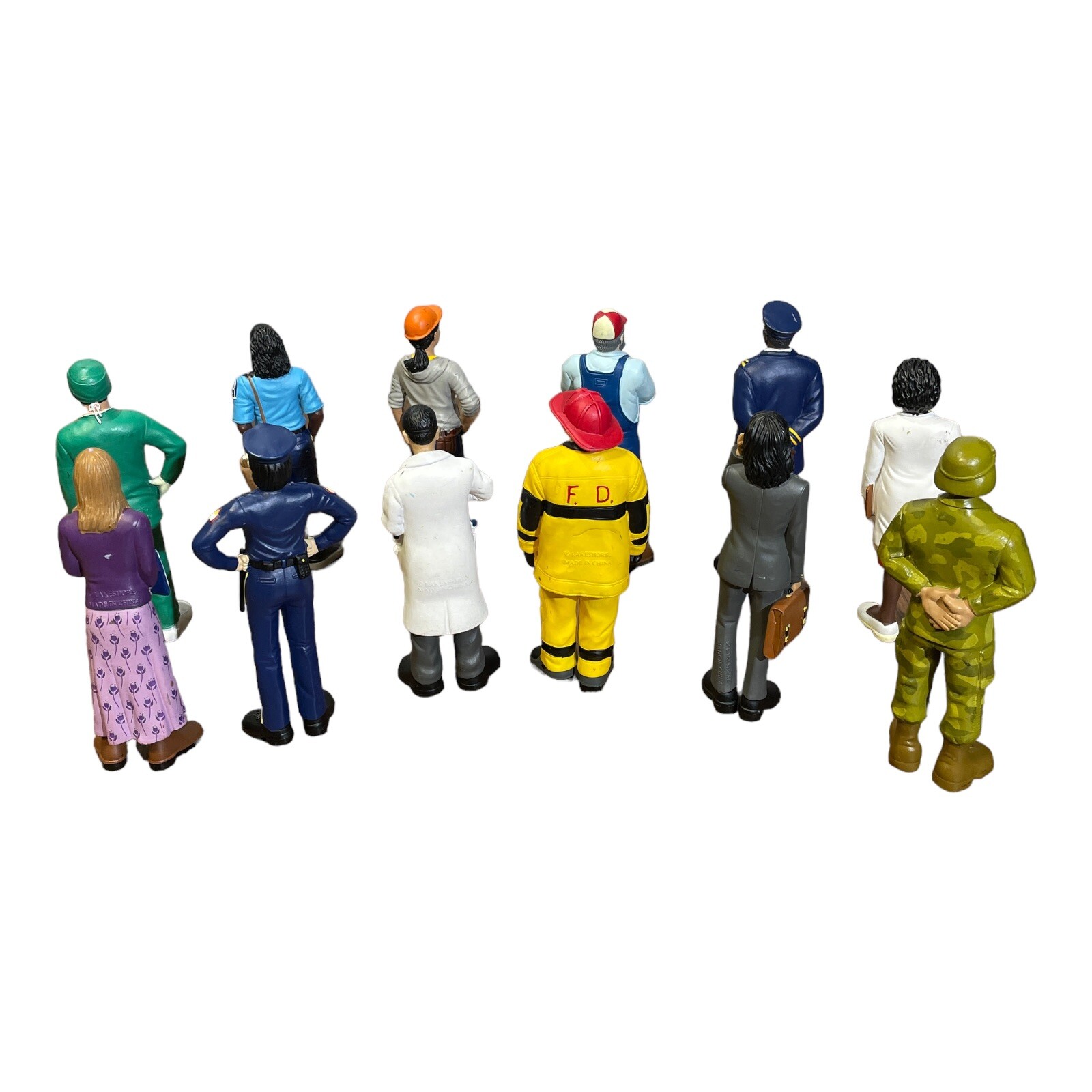 12 Lakeshore Learning PVC Figures Professions Police Fireman Army Nurse ...