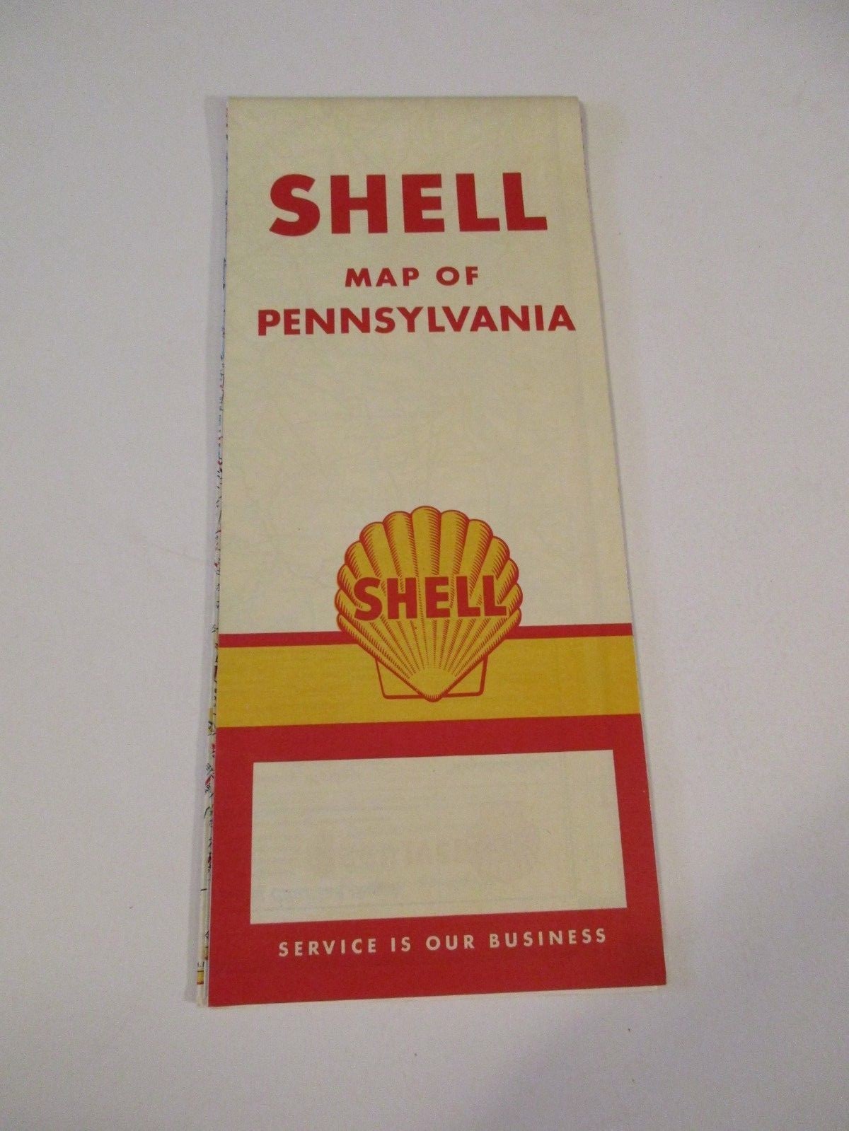 Vintage 1958 Shell Pennsylvania Oil Gas Service Station Travel Road Map ...