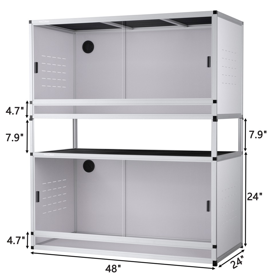 Reptile Enclosure Up to 4x2x2FT Stackable Terrarium Snake Tank 120 ...