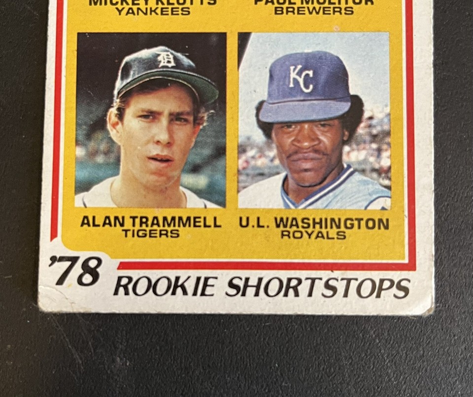 1978 Topps - Rookie Shortstops #707 Paul Molitor, Alan Trammell, U.L ...