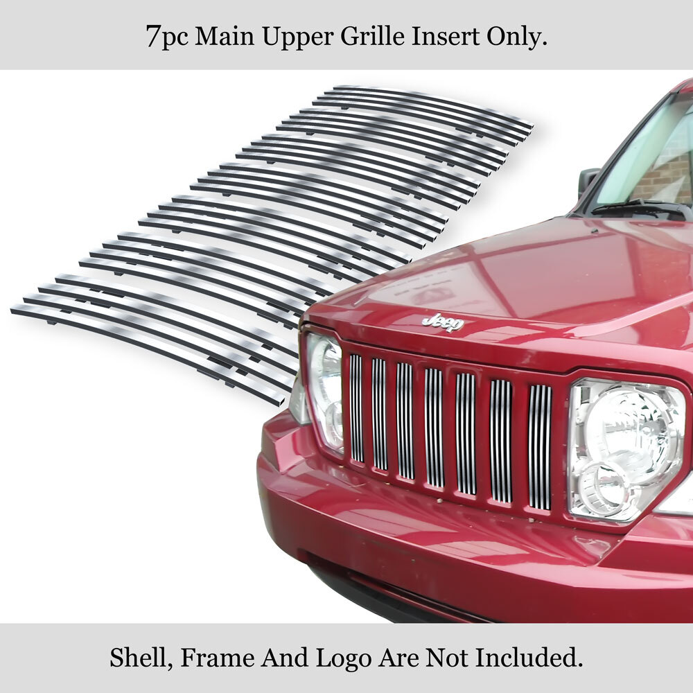 Fits 2008-2012 Jeep Liberty Main Upper Stainless Chrome Billet Grille ...