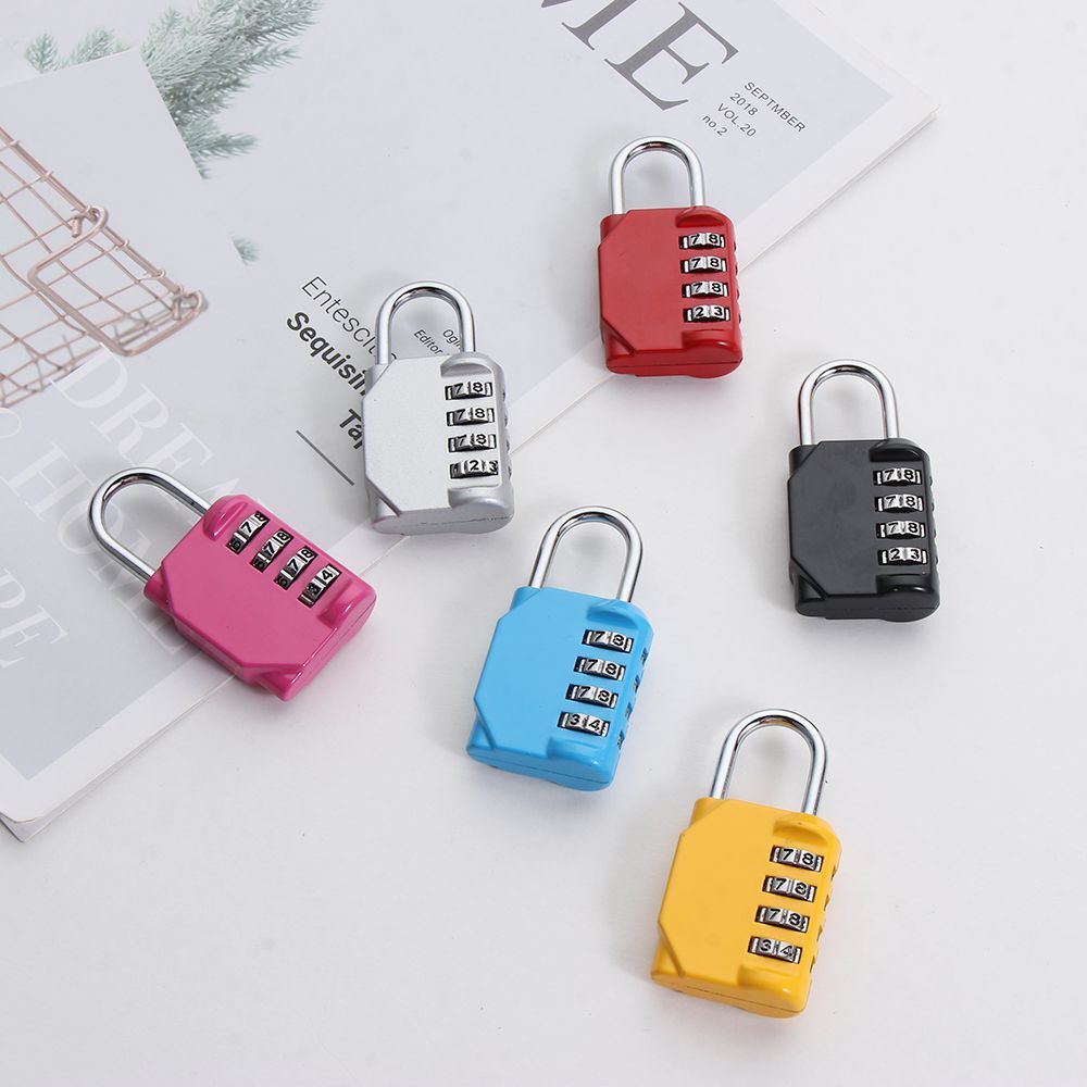 Metal Code Lock Padlock Password Lock 4 Dial Digit Travel Accessories ...