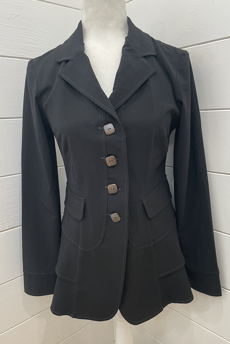 neesh by dar women’s black button up petty coat jacket small medium | eBay