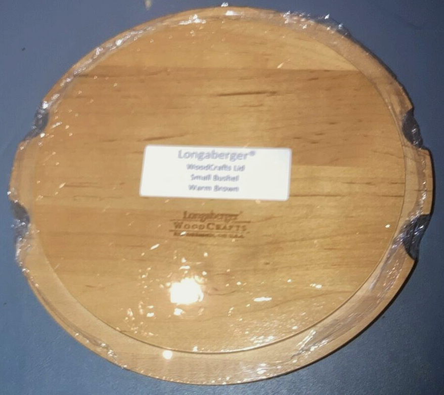 Longaberger Woodcrafts Lid-Small Bushel Basket-Warm Brown-NEW!!! | eBay