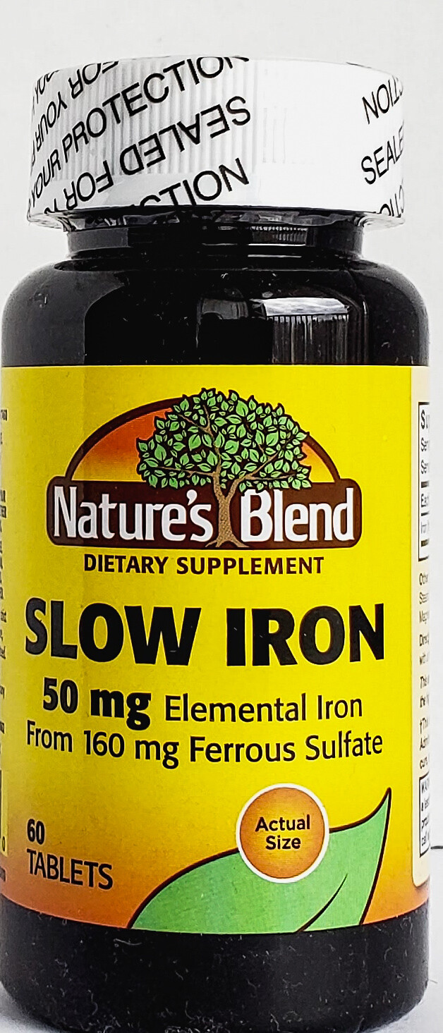 Nature's Blend Slow Iron 50mg Elemental 120 Tablets for sale online | eBay
