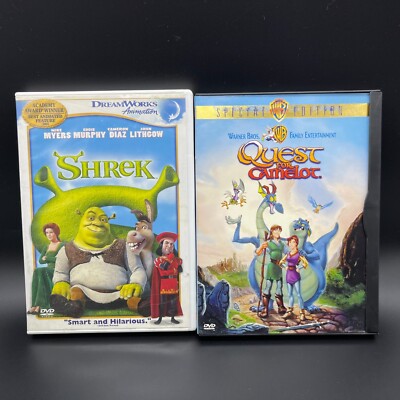 SHREK & QUEST For CAMELOT Special Edition Lot of 2 DVD's DVD ...