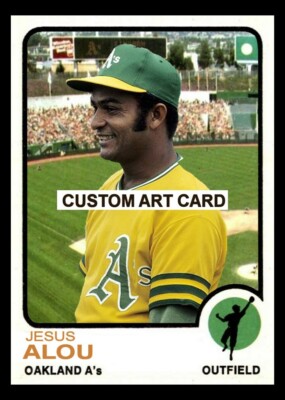 Jesus Alou Oakland Athletics 1973 Custom Made Baseball Art Card | eBay