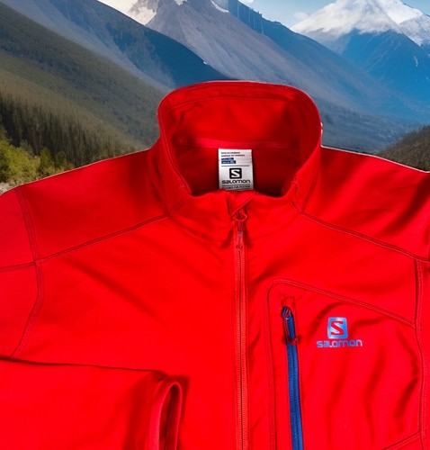 Salomon Advanced Skin Shield SoftShell Men XL Red Full-Zip Running Ski ...