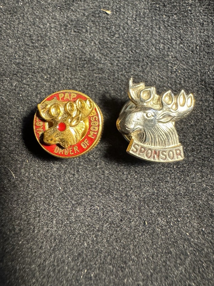 Lot Of 10 Vintage Loyal Order Of Moose Pins Moose Lodge Tie Clip 10k ...
