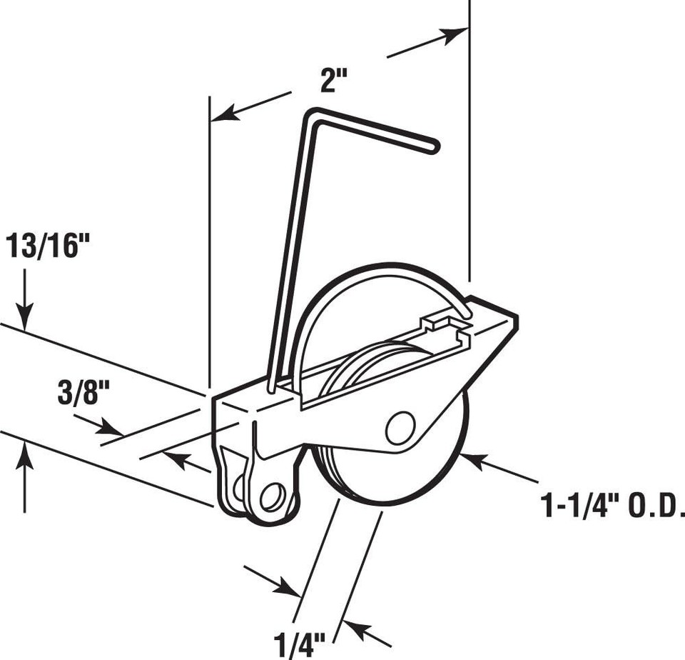 Prime-Line B 736 1-1/4 In. Screen Door Spring Tension Roller, in., Mill ...
