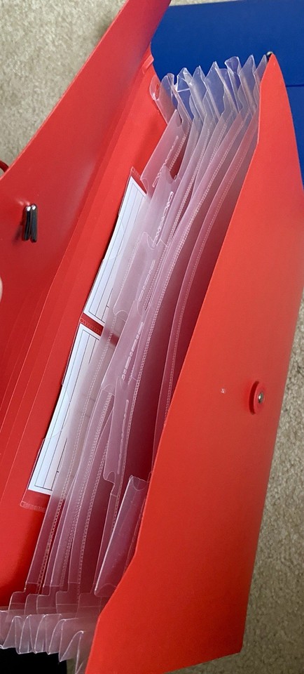 Two, 13 X 9.5 Inch Expandable Plastic File Folders, 6 Inner Dividers ...