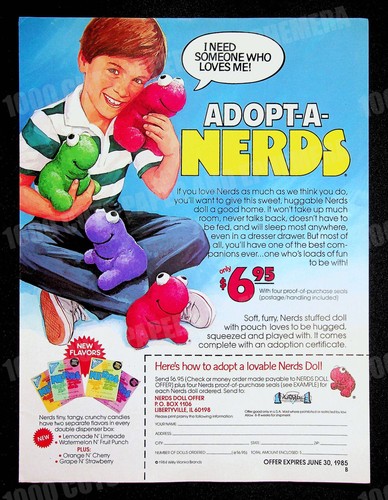 Nerds Candy Plush Dolls Willy Wonka 1984 Trade Print Magazine Ad Poster ...