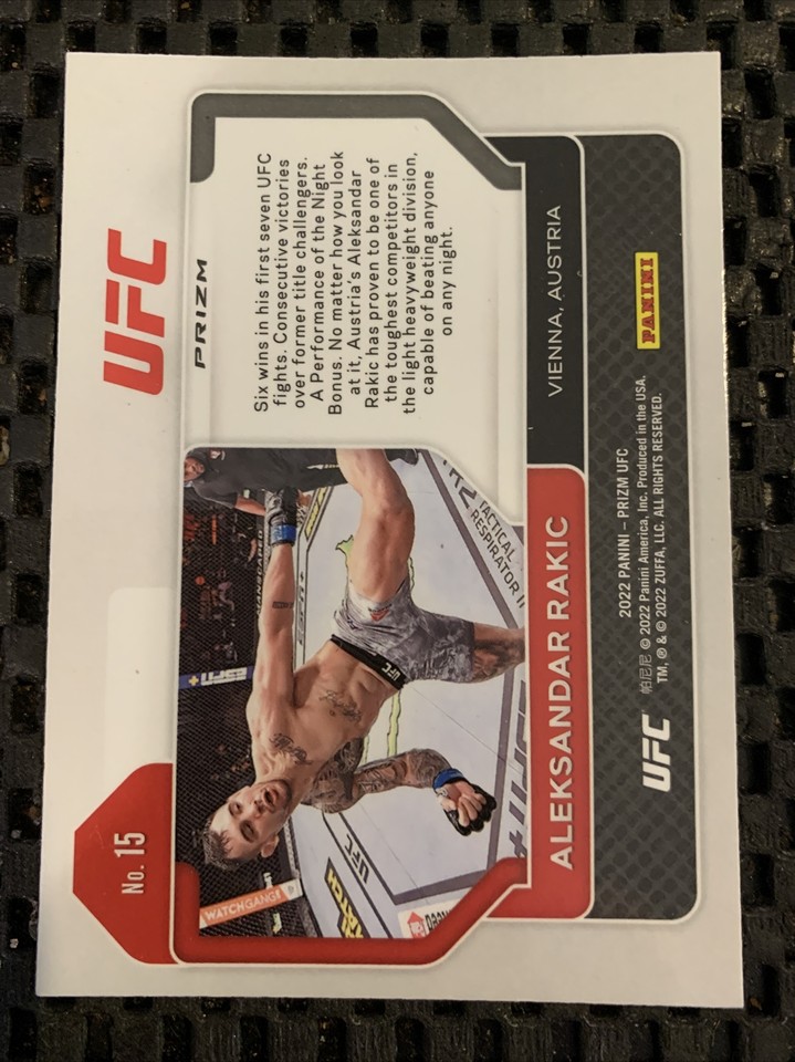 ALEKSANDAR RAKIC 2022 PRIZM UFC RUBY WAVE PRIZM SP #15 FREE SHIPPING | eBay