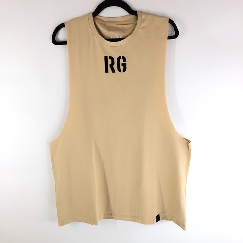 RawGear Bradley Martyn Mens Muscle Tank Crew Neck Sleeveless Logo Beige ...