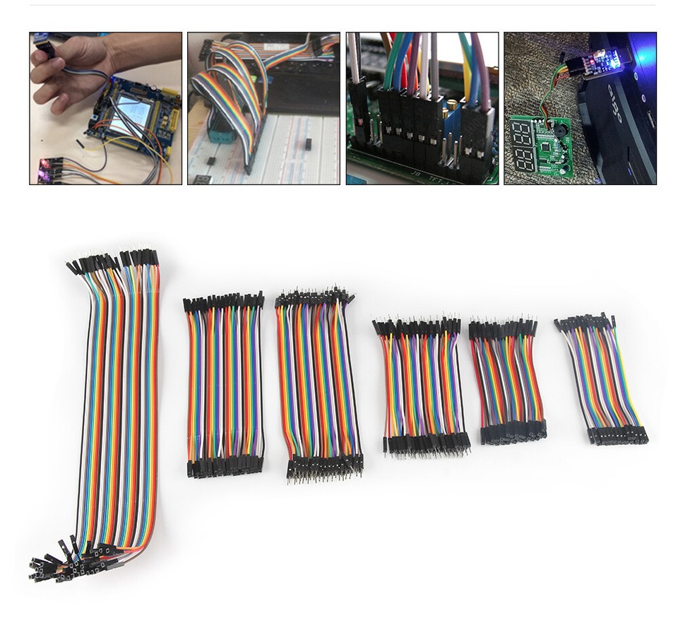 40 Pin Dupont Cables M-F, M-M, F-F Jumper Breadboard Wire GPIO Ribbon ...