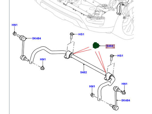 Land Rover Stabilizer Bar Front Bushing Range Sport 14 Discovery ...