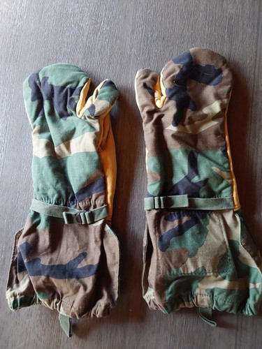 US Army Medium M-1965 Leather Trigger Finger Cold USMC Mittens Gloves ...