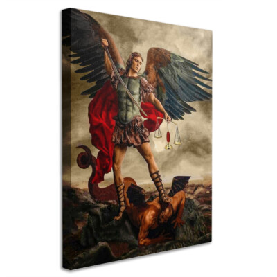 Archangel Michael St Michael Defeated Satan Poster Picture Canvas Print ...