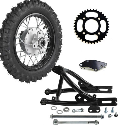 10" Rear Wheel + Swingarm 2.50-10 Tire 420 Sprocket Dirt Bike CRF50 ...