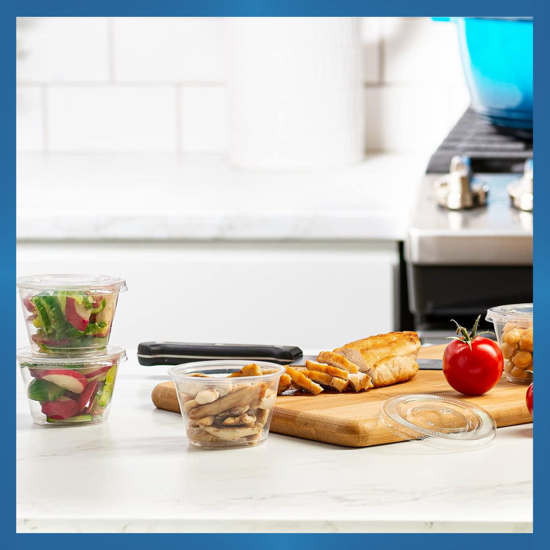 Round Deli Pot Containers 1oz, 2oz & 4oz Sauce Pots, Plastic Containers ...