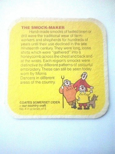 Vintage COATES SOMERSET CIDER / THE SMOCK-MAKER - Cat No'42 Beer mat ...