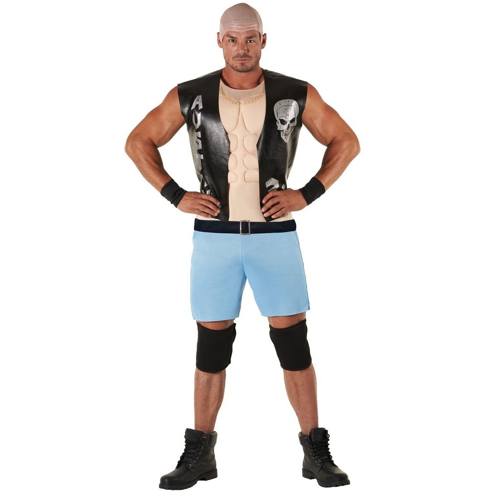 Men`s Official WWE Stone Cold Steve Austin Costume Adult Wrestling ...