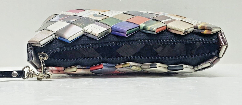 Recycled Hand-Woven Chunky Newspaper Wristlet Purse Wallet | eBay