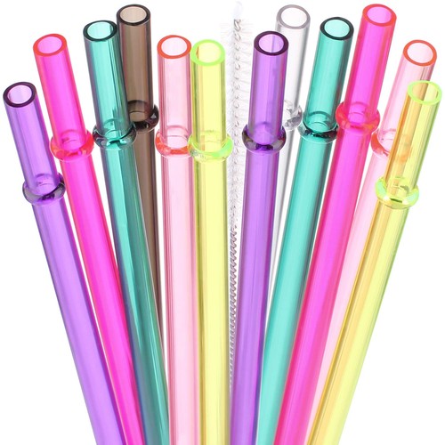 9 inch Long Reusable Tritan Replacement Drinking Straws for 12 oz 16 oz ...