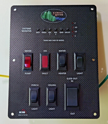 KiB Systems Monitor Panel w/ Slide-Out 5x On/Off Switches 5 Tanks M2096 ...