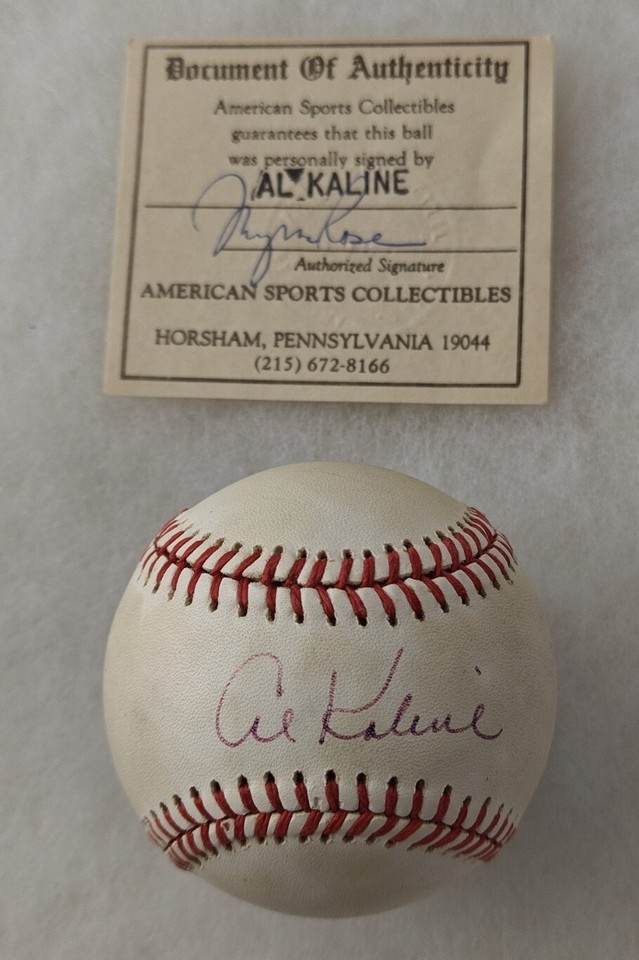 Al Kaline Autographed Baseball Detroit Tigers on Bobby Brown AL Ball | eBay