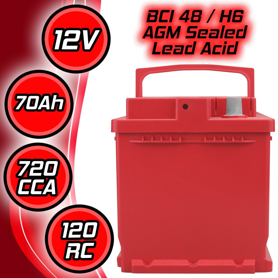 Banshee Group 48 Automotive Starting AGM 12 Volt Battery, 70Ah 720CCA ...