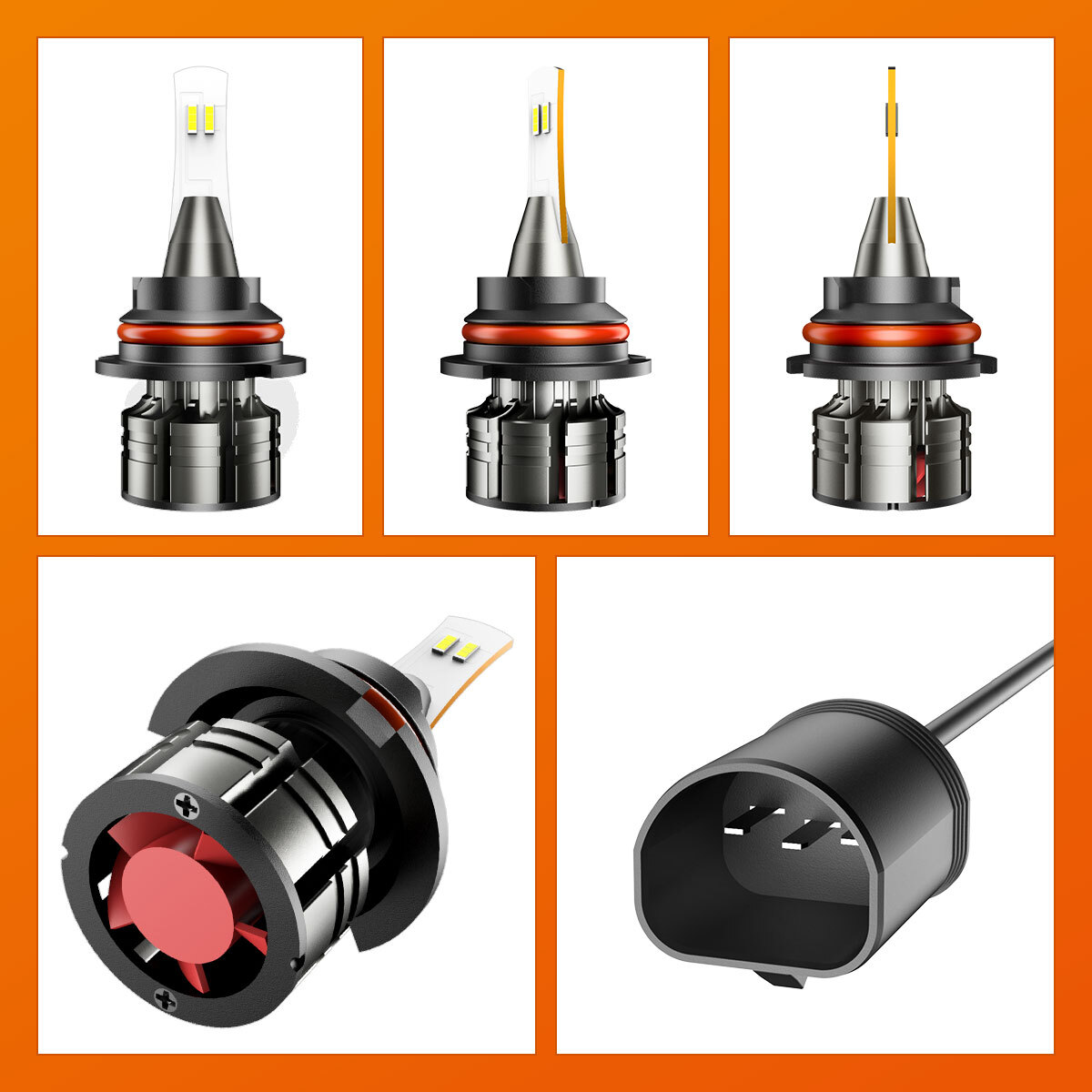 SEALIGHT 9007 LED Headlight Bulbs Conversion Kit High Low Beam 6500K ...