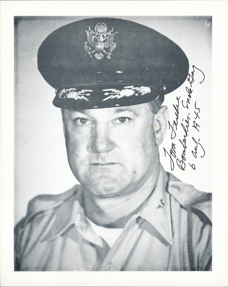 Tom Ferebee-Enola Gay Bombardier signed retirement photo.509th ...