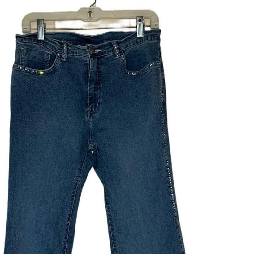 Y2K Rhinestone Embellished Flared Denim - Gem