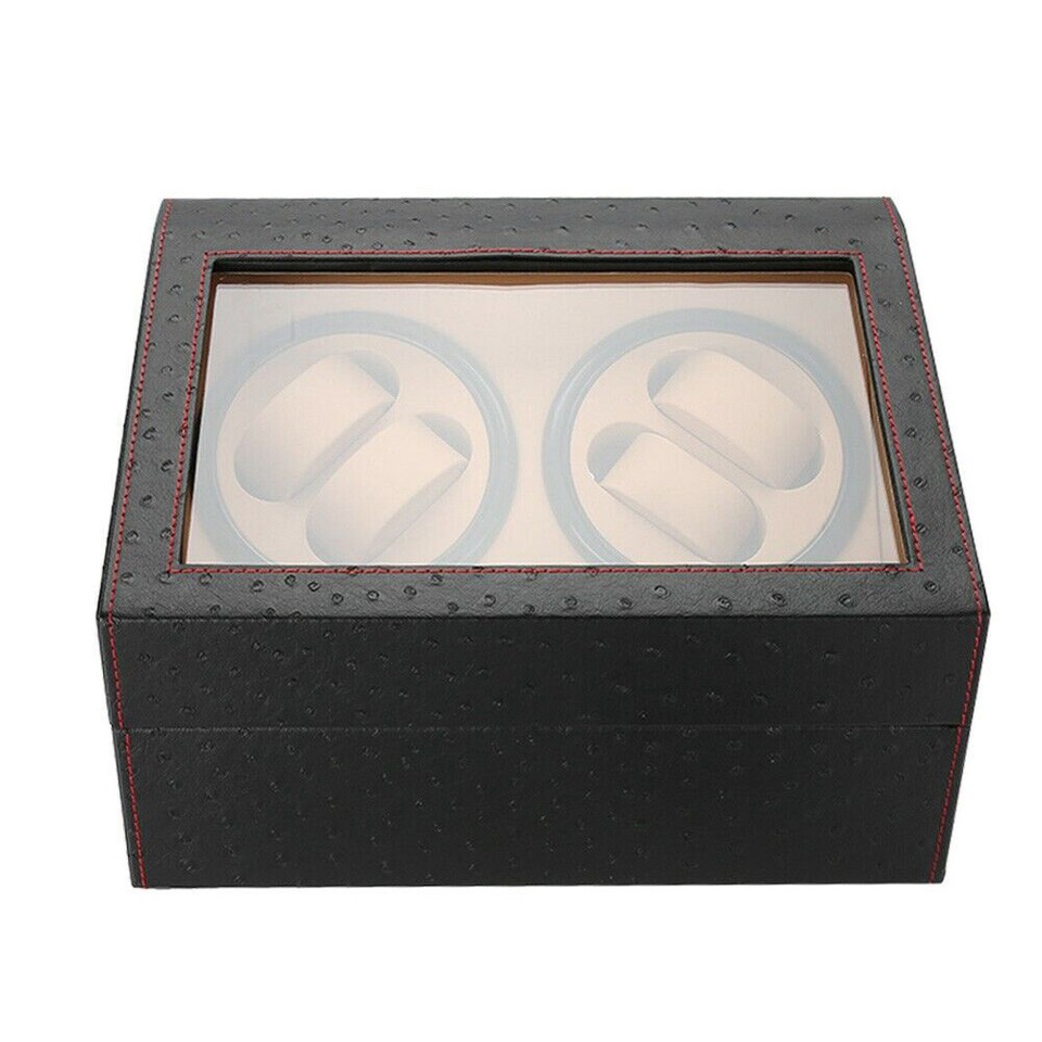 Automatic Watch Winder Box Display PU Leather Storage Case 4+6 Rotation ...