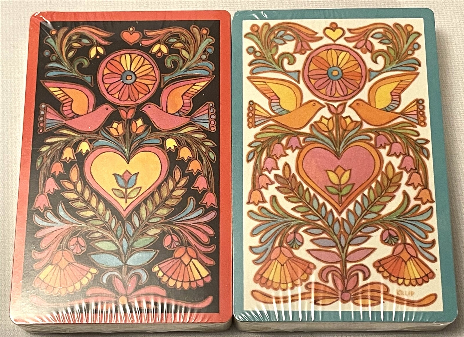 Vintage Sealed Hallmark Bridge Playing Cards Hippy Flowers Retro Floral ...