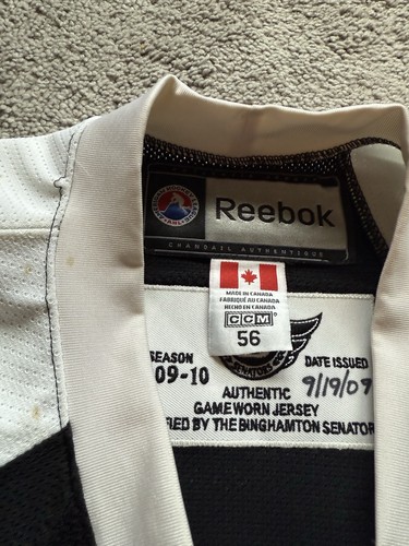 Game Worn CCM Authentic Robinson 2010 Binghamton Senators AHL Jersey ...