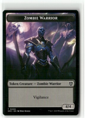 Zombie Warrior / Zombie Double-Sided Token - Commander Aetherdrift MTG ...