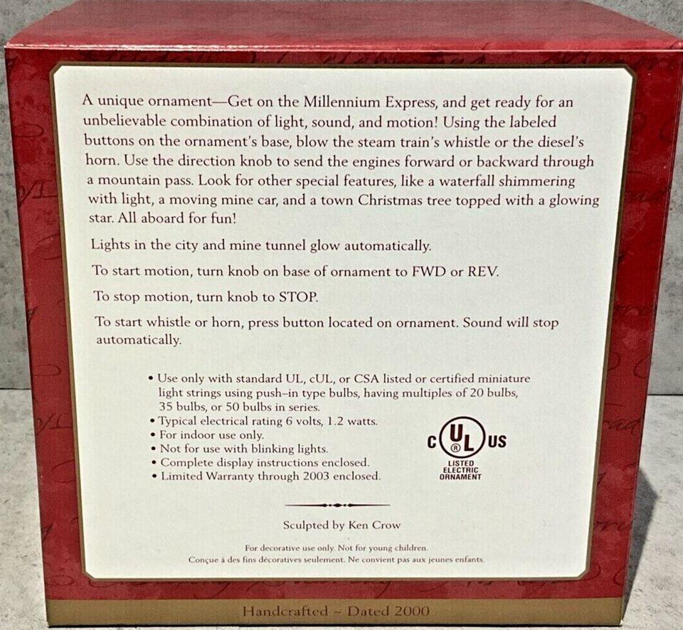 Hallmark 2000 Millennium Express MAGIC Light Motion Sound Keepsake ...