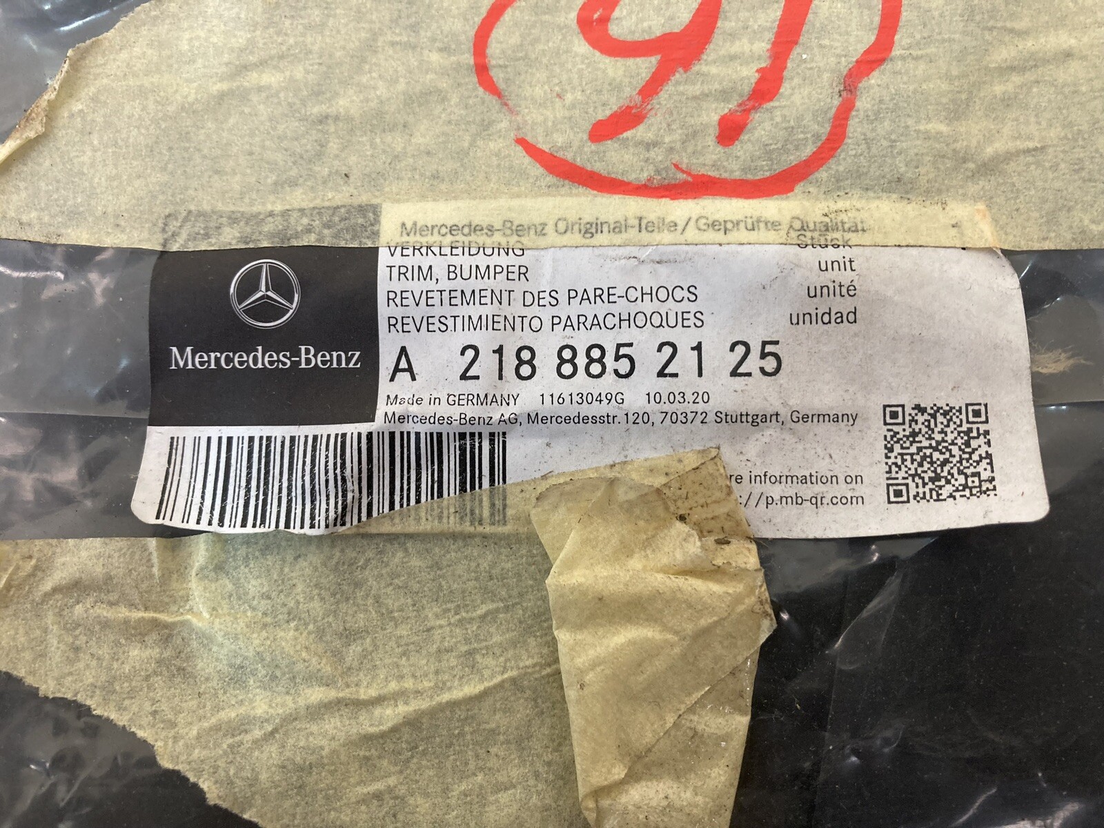 MERCEDES CLS W218 Rear Bumper Diffuser Genuine A2188852125 for sale ...