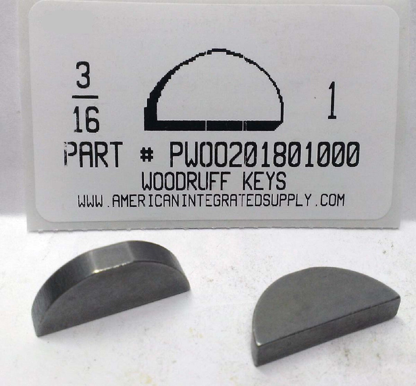 #13 3/16X1" WOODRUFF KEYS STEEL PLAIN (10) | eBay