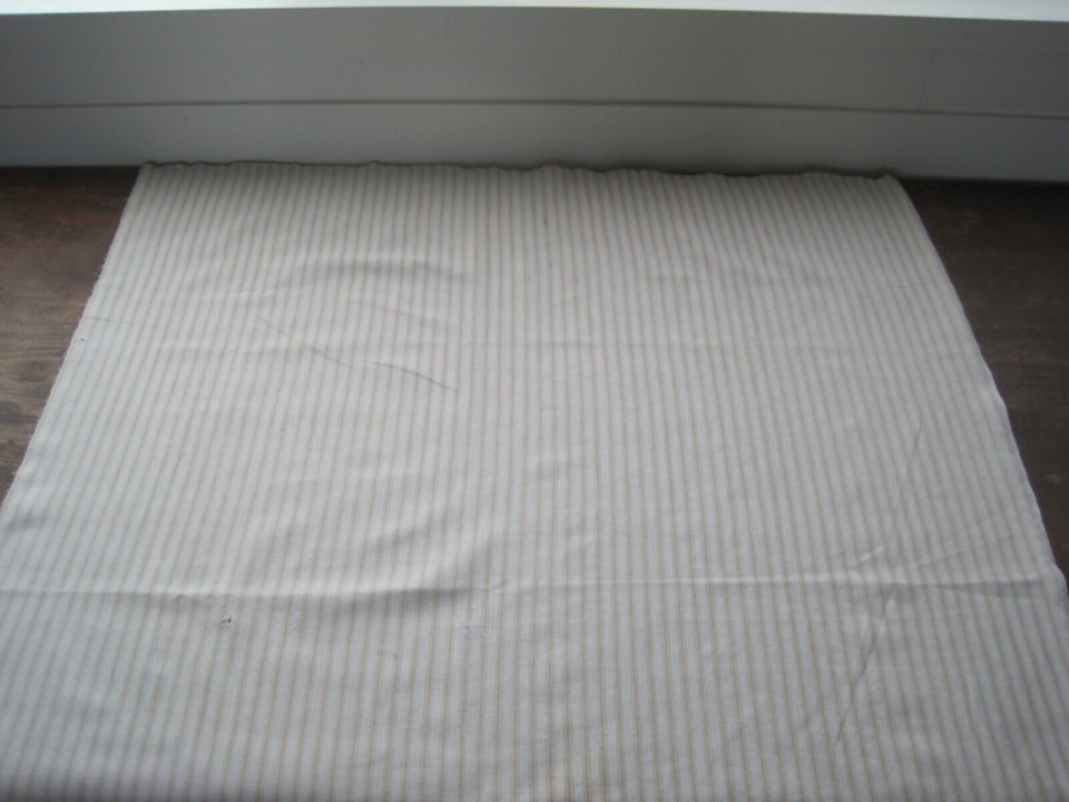 Old Unusual Brown and White Ticking Fabric Textile Primitive American ...