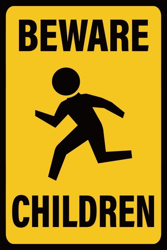 BEWARE CHILDREN SIGN - VARIOUS SIZES SIGN & STICKER OPTIONS - KIDS ...