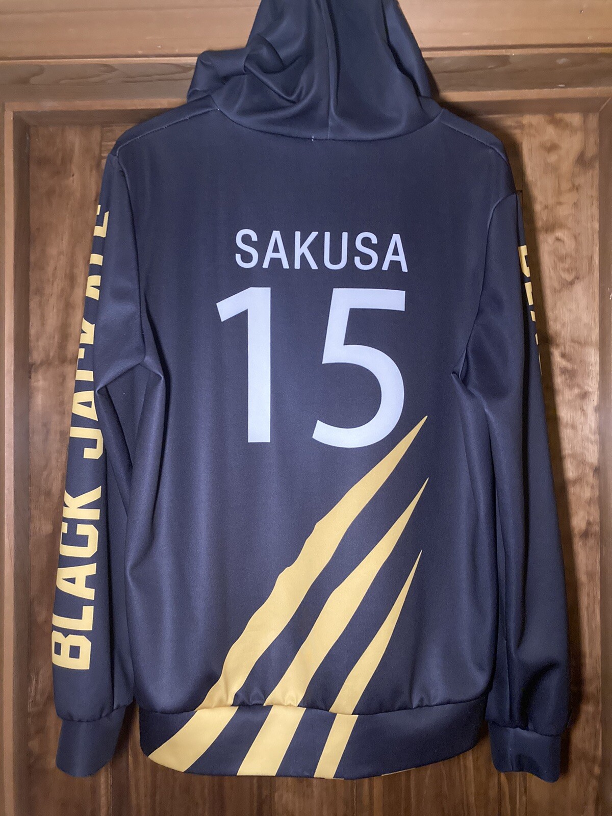 Haikyuu! MSBY Black Jackals Sakusa 15 Jersey Hoodie Mens L 11919797660 ...