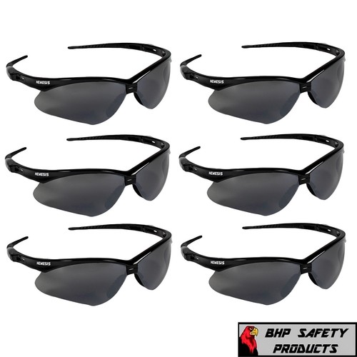 (6 PAIR) KLEENGUARD NEMESIS SAFETY GLASSES SMOKE MIRROR LENS SUNGLASSES ...