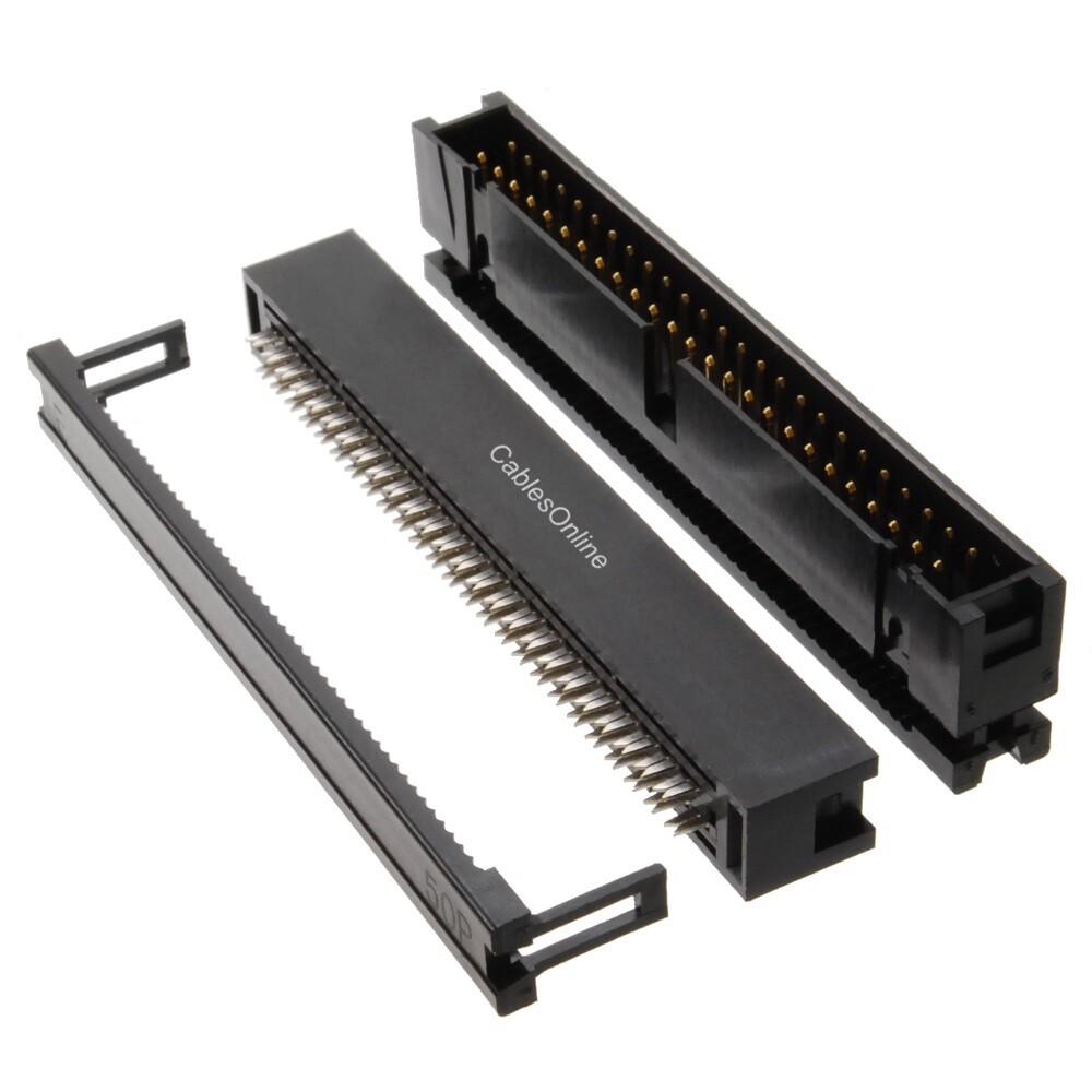 10-Pack 50-Pin Male IDC Flat Ribbon Cable Box Header 2.54mm Pitch ...