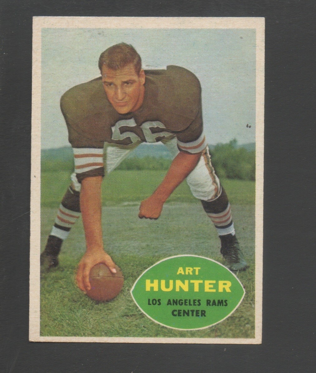 1960 Topps Football Card #67 Art Hunter-Los Angeles Rams Near Mint Card ...